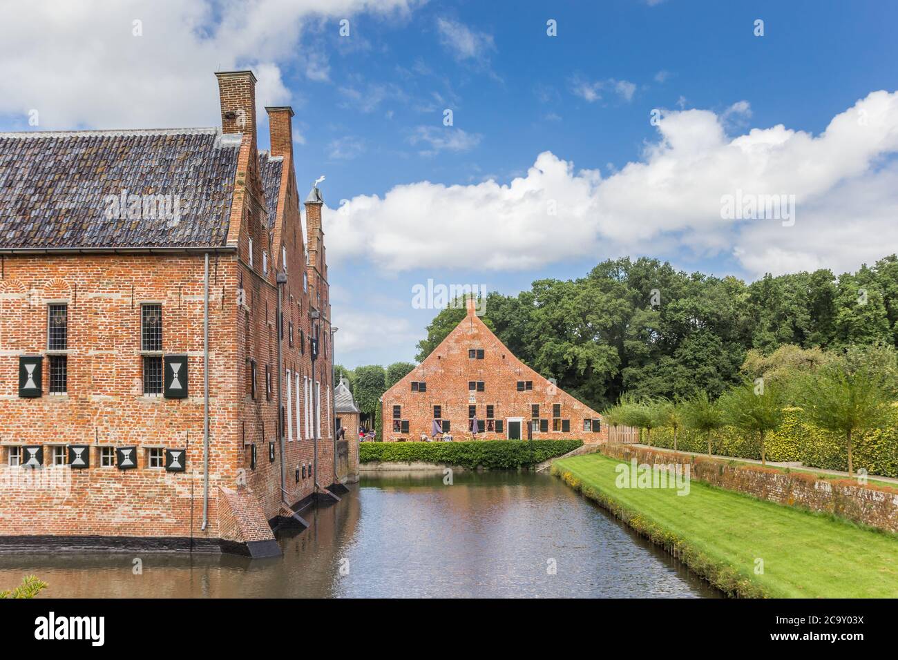 Castle and restaurant at the Menkemaborg in Uithuizen, Netherlands ...