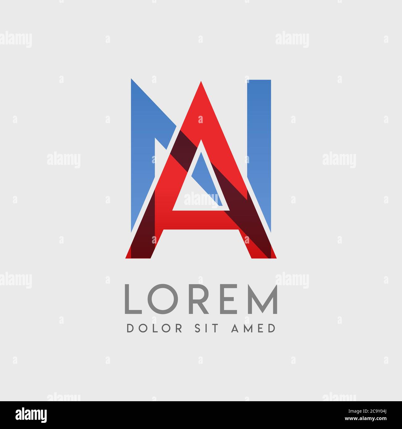 AN logo letters with blue and red gradation Stock Vector Image & Art ...