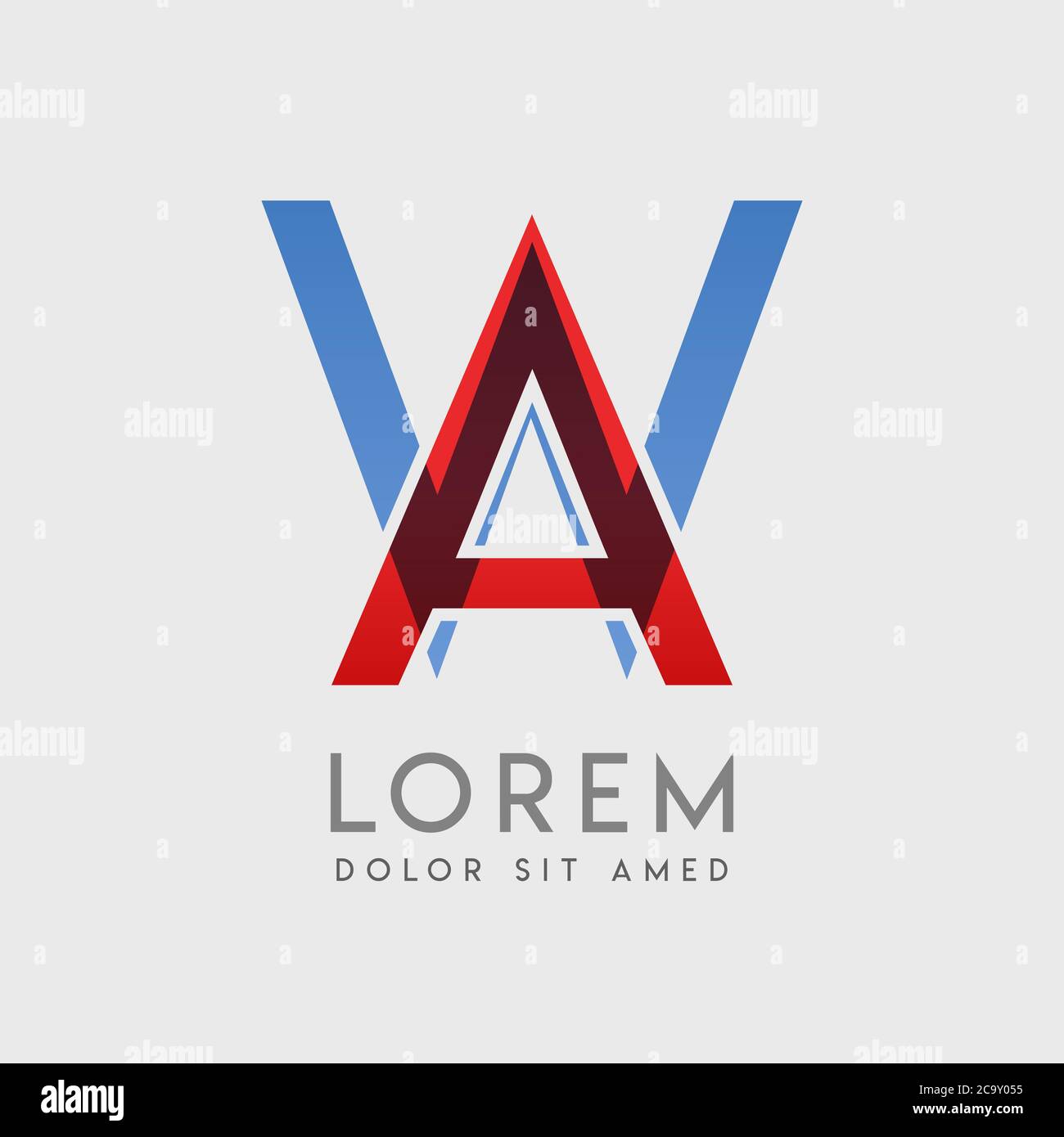 AW logo letters with blue and red gradation Stock Vector Image & Art ...