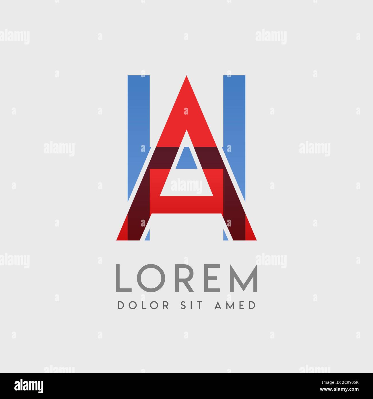 AH logo letters with blue and red gradation Stock Vector Image & Art ...