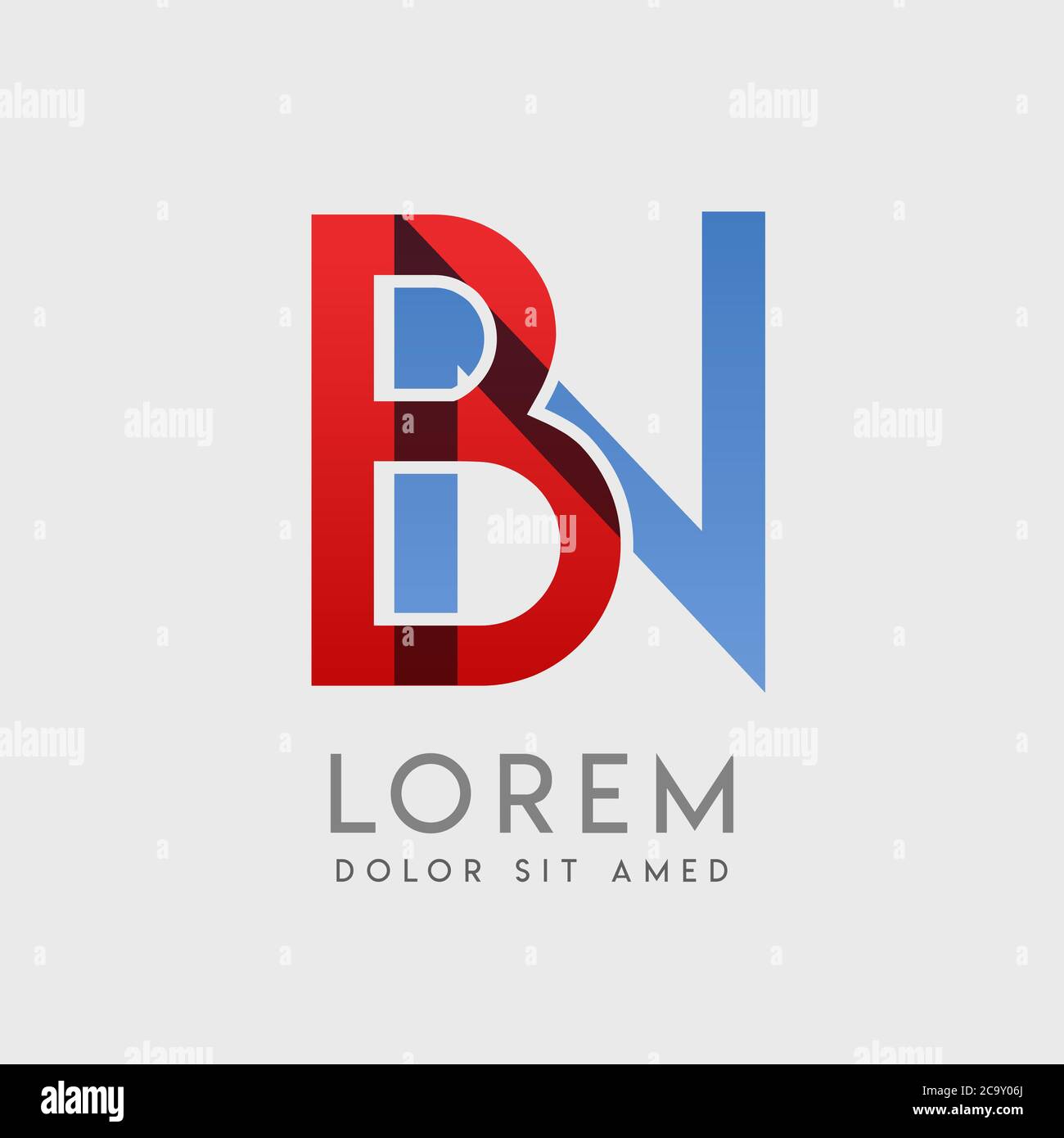 BN logo letters with blue and red gradation Stock Vector Image & Art ...