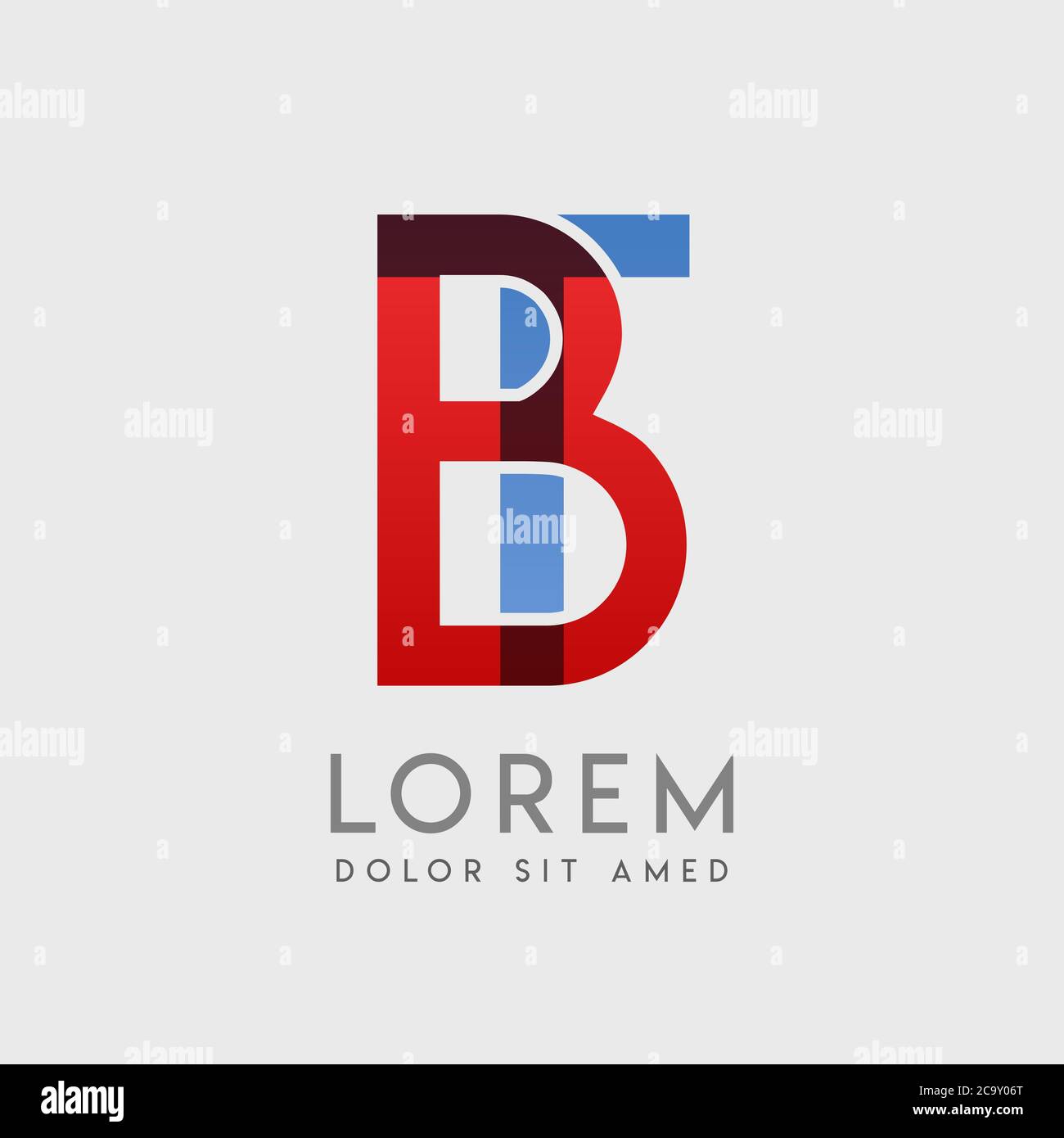 BT logo letters with blue and red gradation Stock Vector Image & Art ...