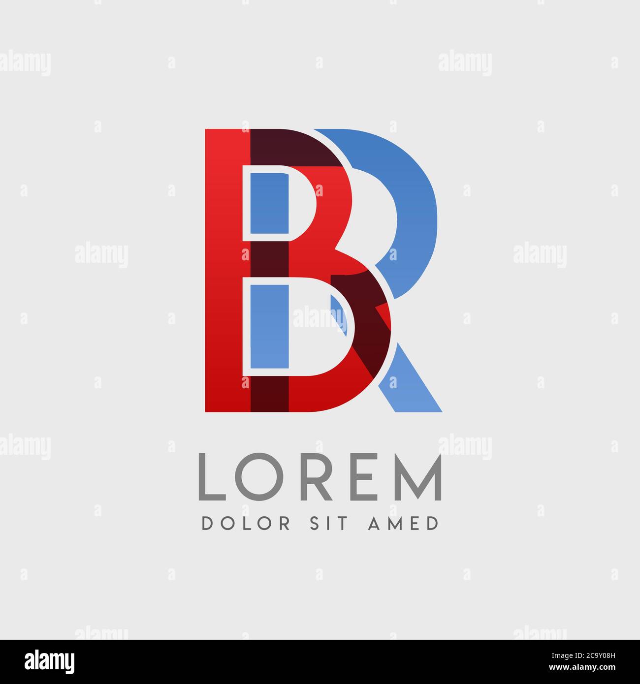 BR logo letters with blue and red gradation Stock Vector Image & Art ...