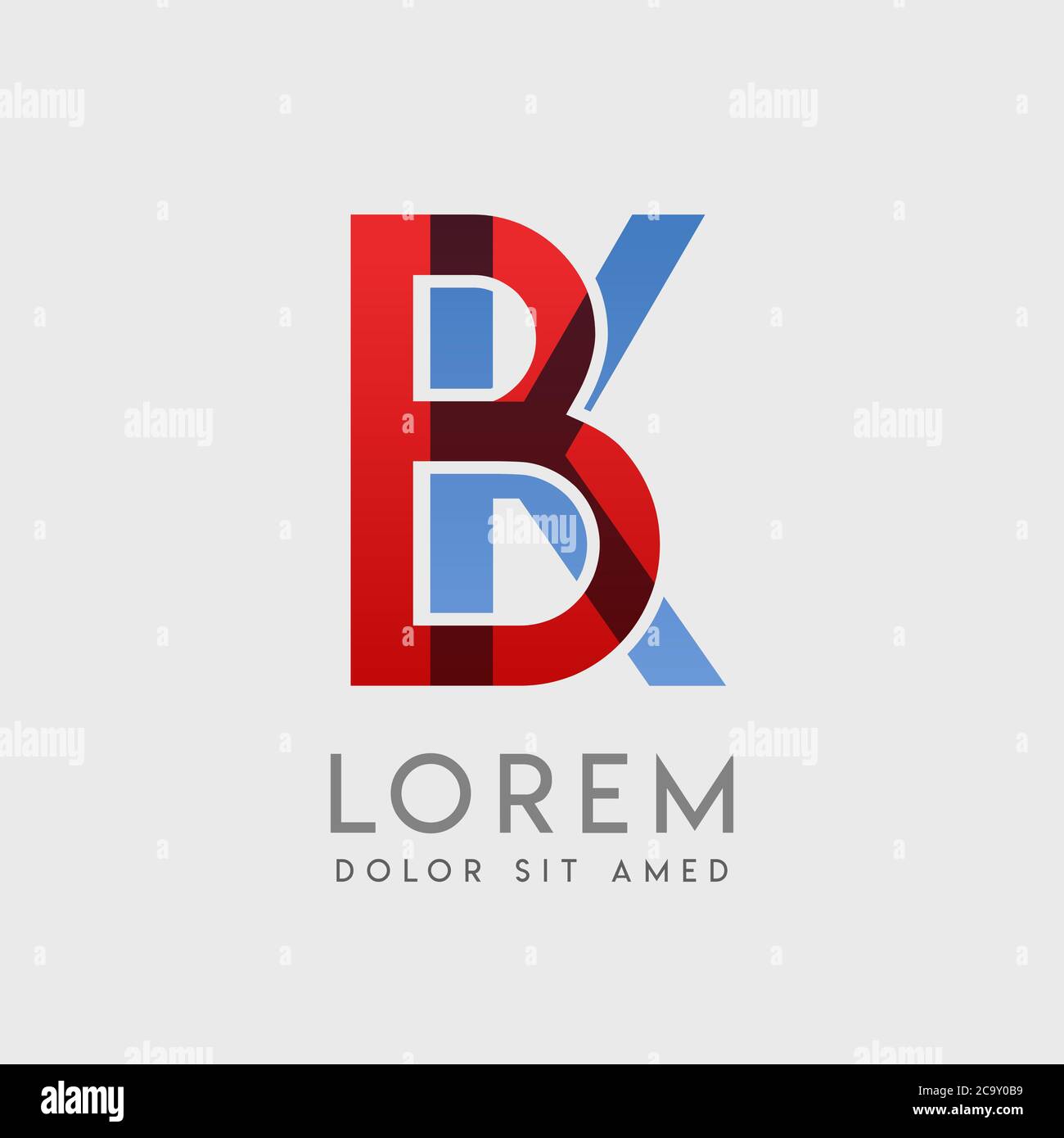 BK logo letters with blue and red gradation Stock Vector Image & Art ...