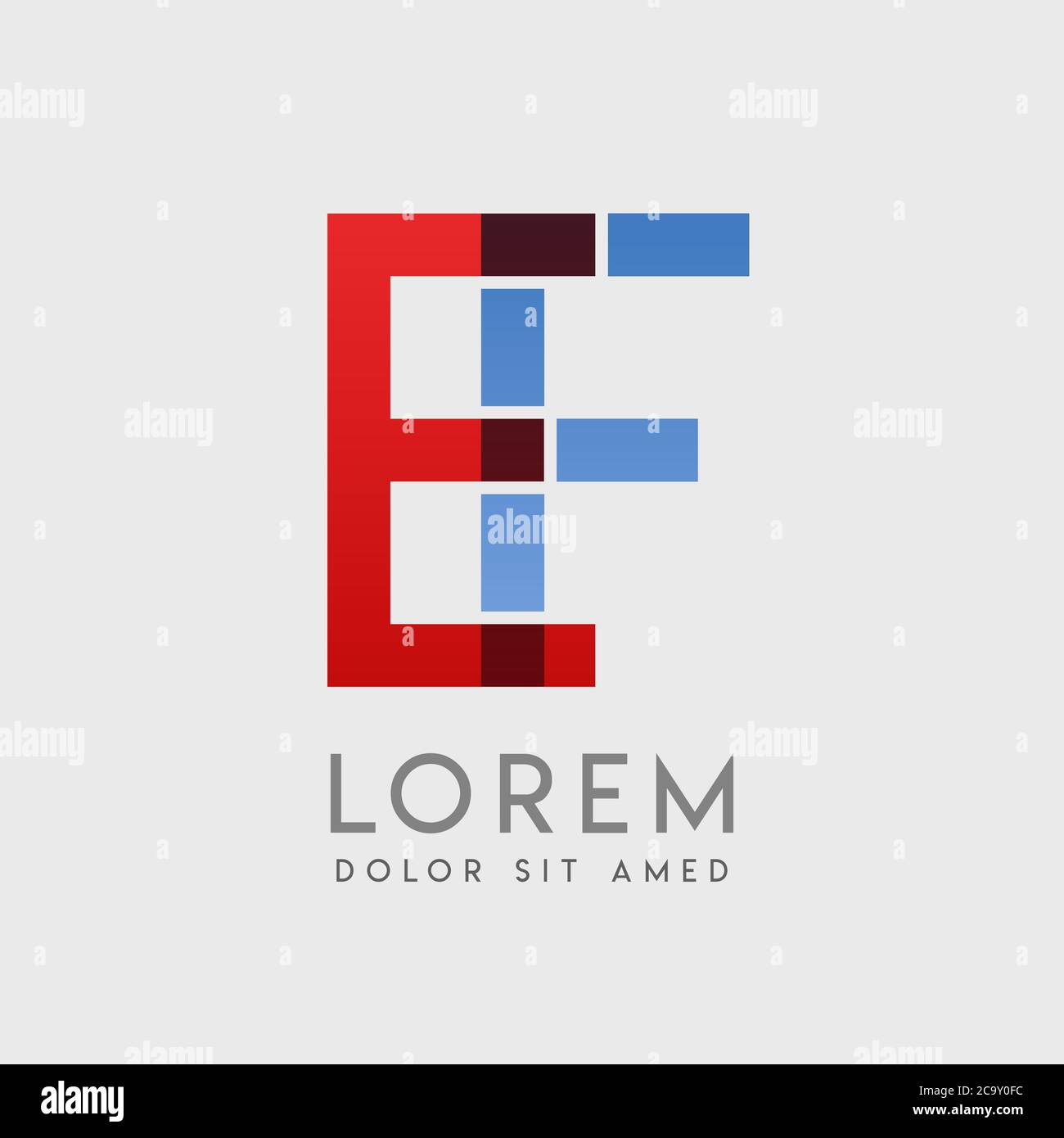 EF logo letters with blue and red gradation Stock Vector Image & Art ...