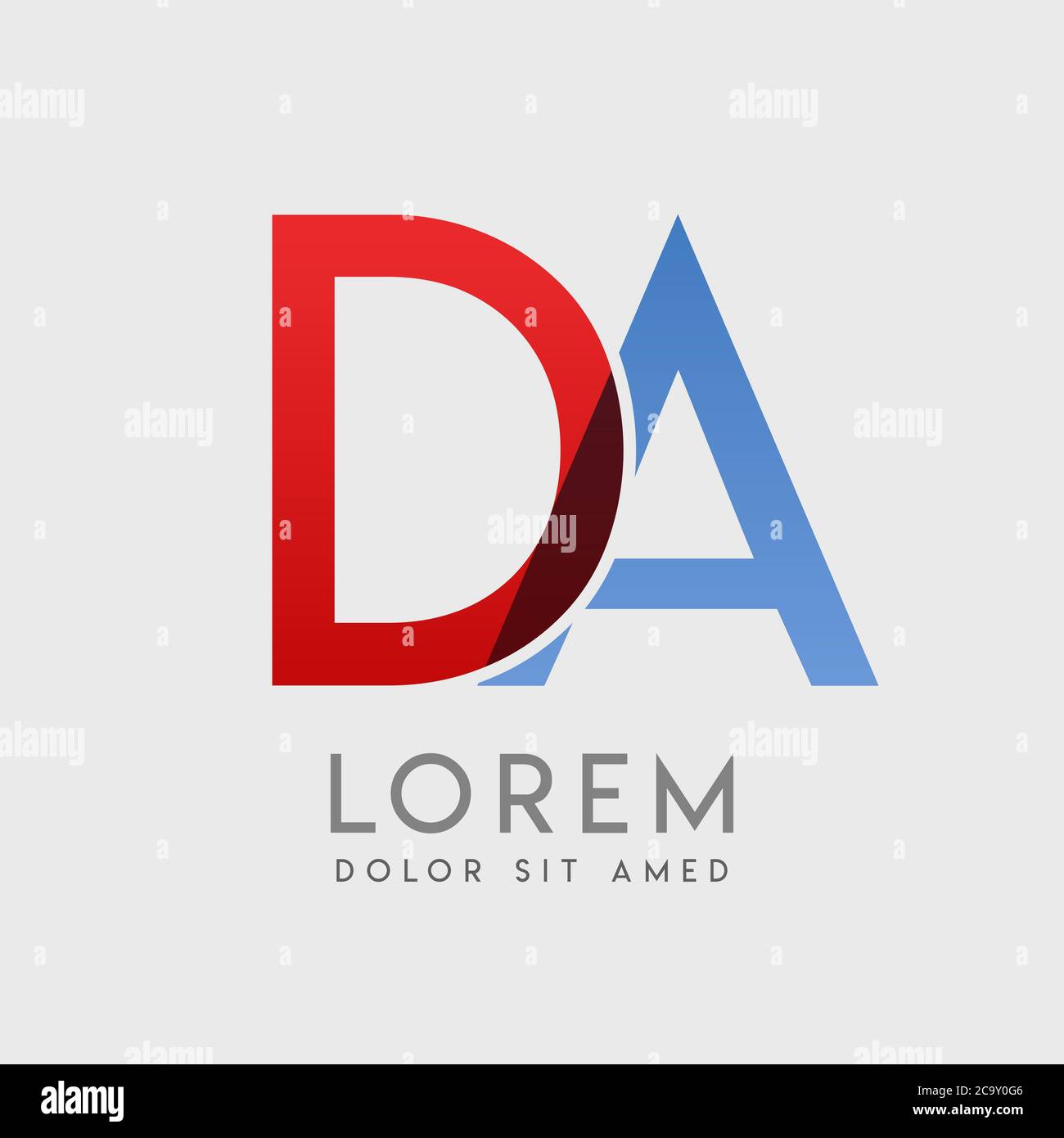 DA logo letters with blue and red gradation Stock Vector Image & Art ...