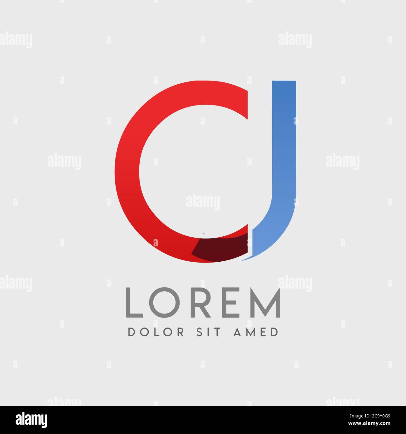 CJ logo letters with blue and red gradation Stock Vector Image & Art ...