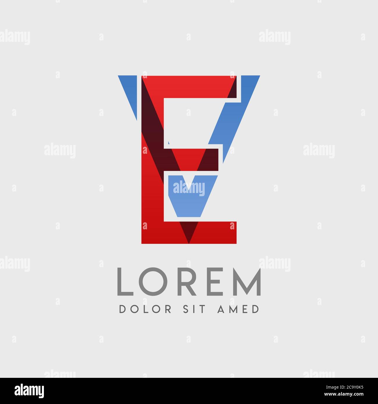 EV logo letters with blue and red gradation Stock Vector Image & Art ...