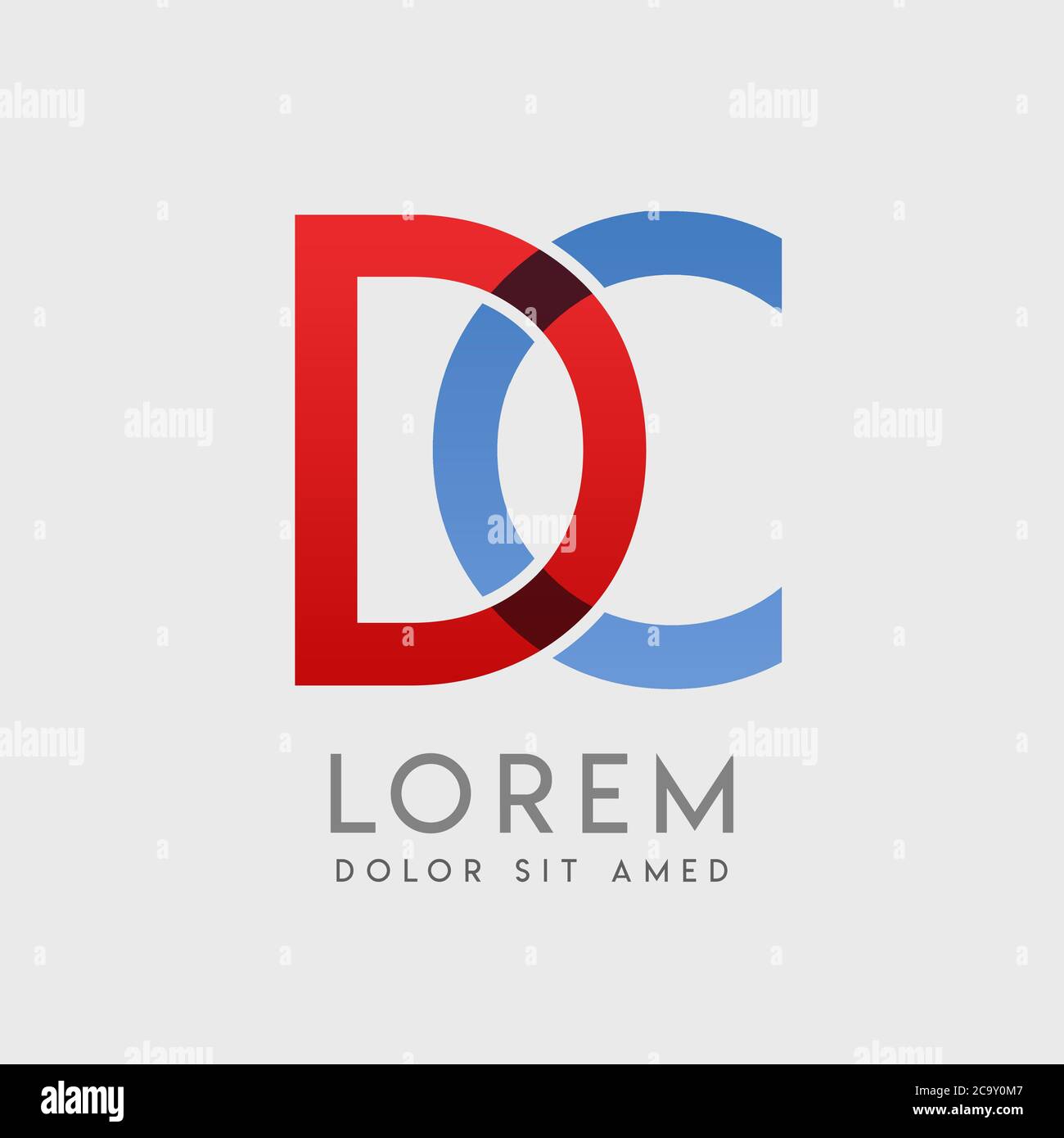 DC logo letters with blue and red gradation Stock Vector Image & Art ...