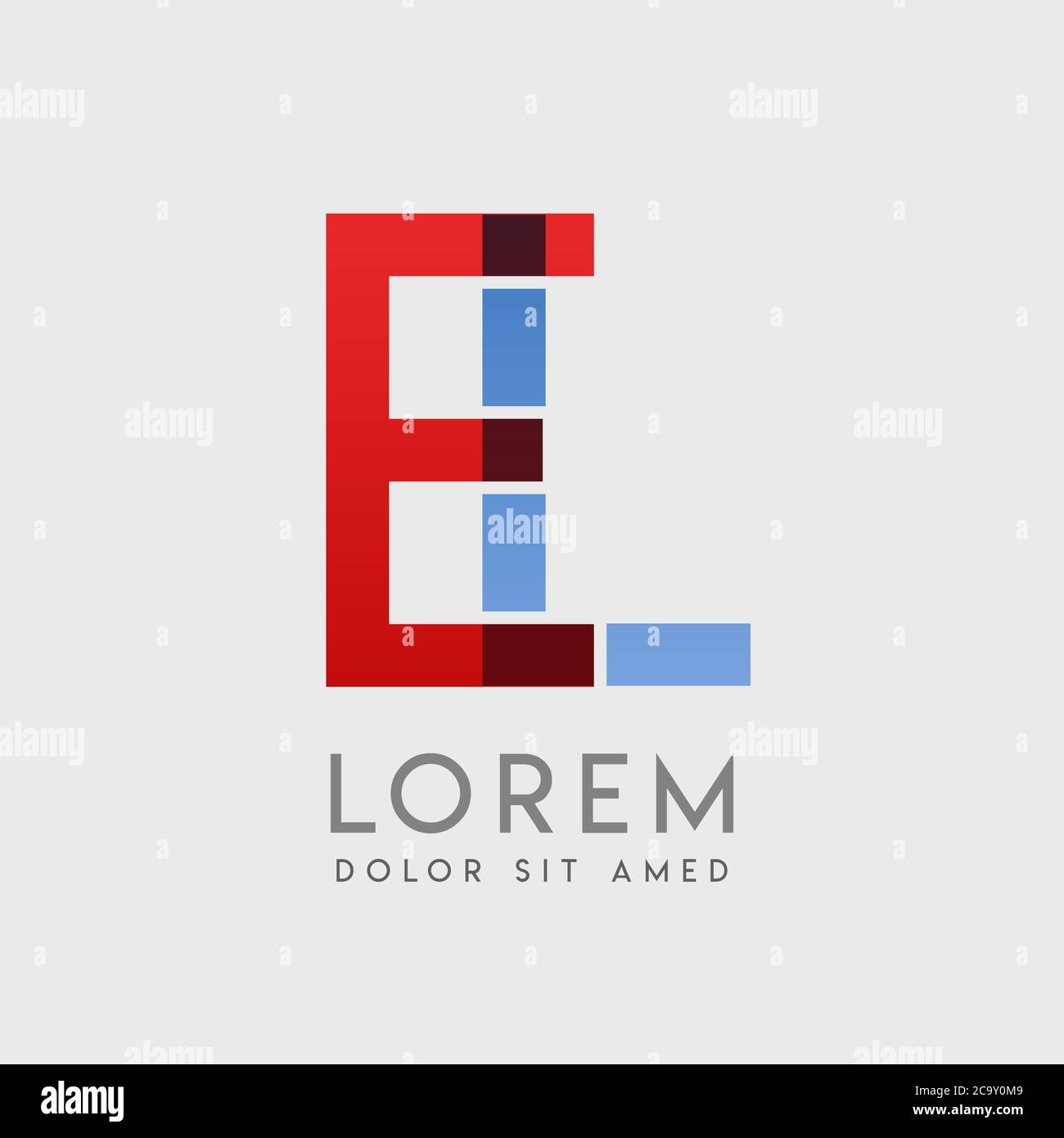 EL logo letters with blue and red gradation Stock Vector Image & Art ...