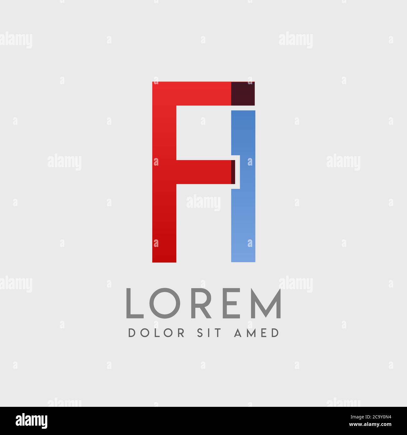 FI logo letters with blue and red gradation Stock Vector Image & Art ...
