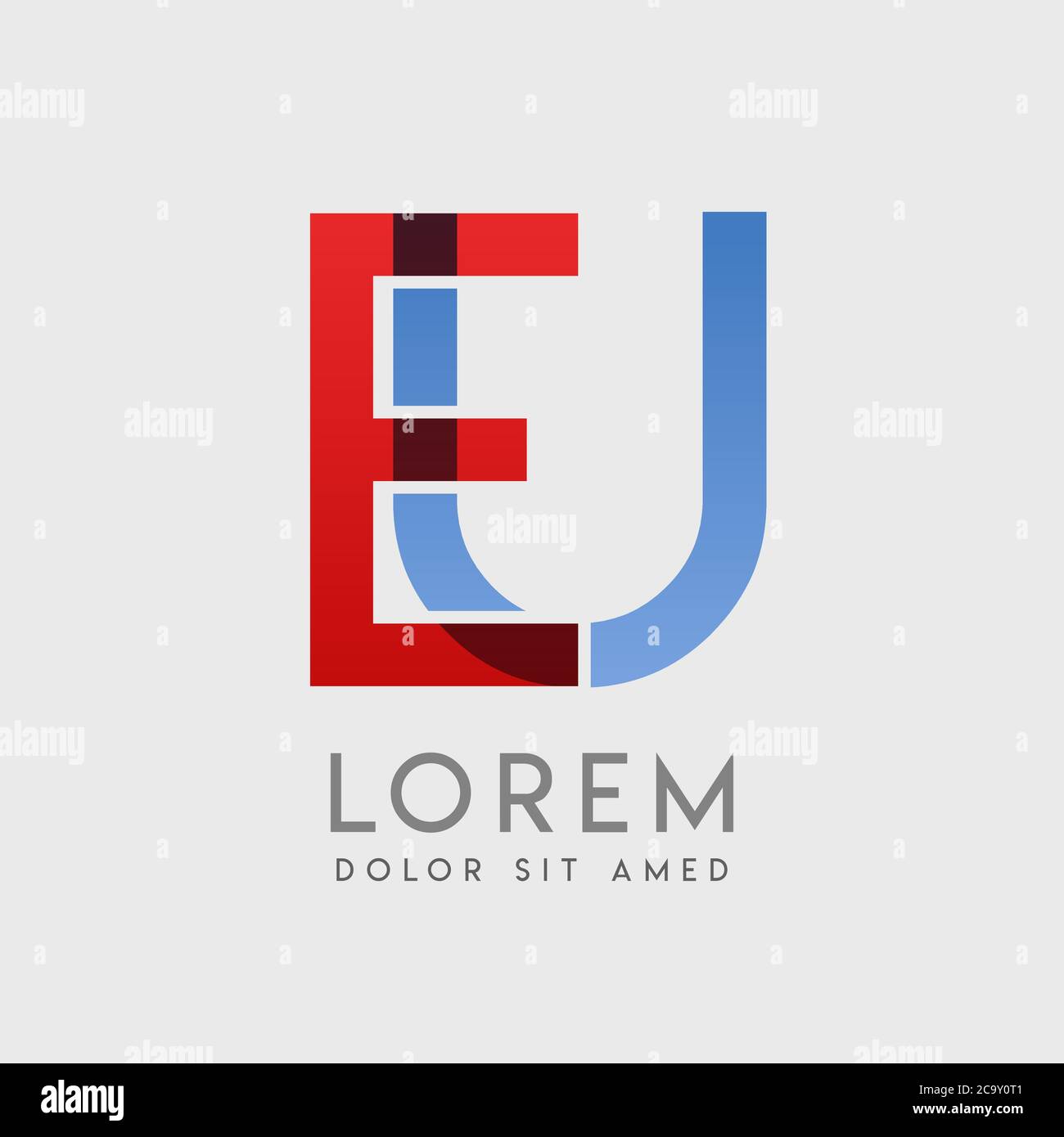 EU logo letters with blue and red gradation Stock Vector Image & Art ...