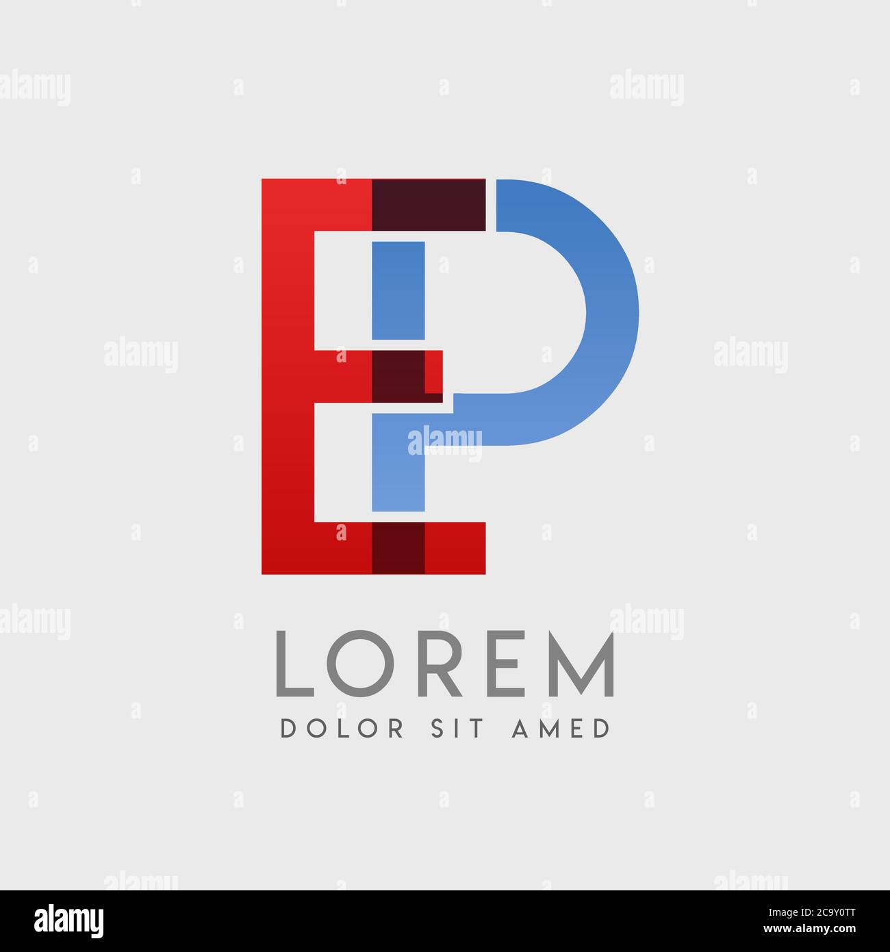 EP logo letters with blue and red gradation Stock Vector Image & Art ...