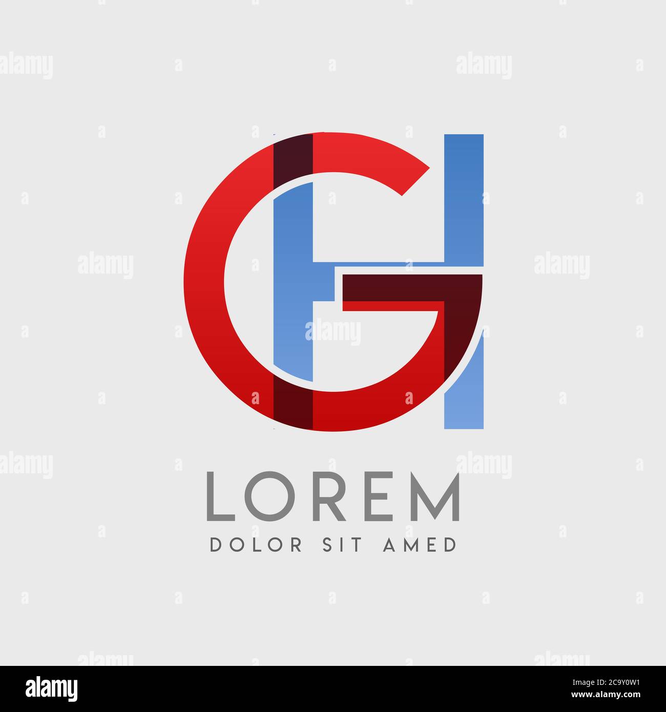 GH logo letters with blue and red gradation Stock Vector Image & Art ...