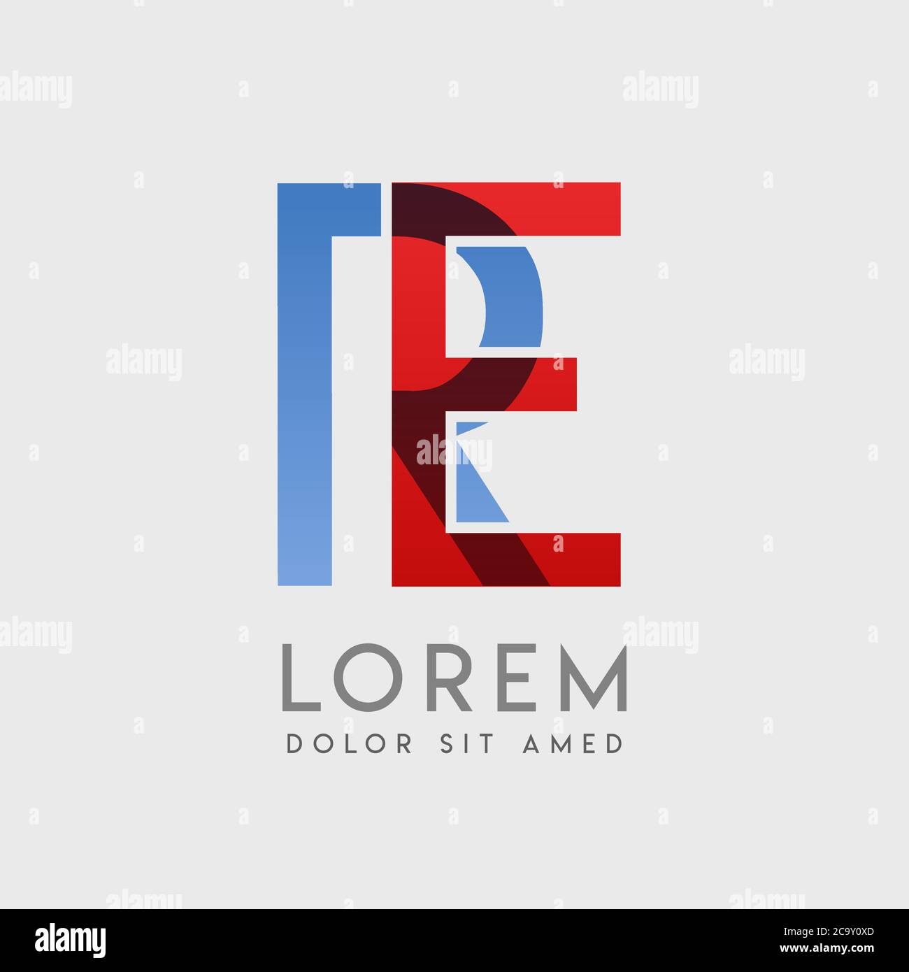 ER logo letters with blue and red gradation Stock Vector Image & Art ...