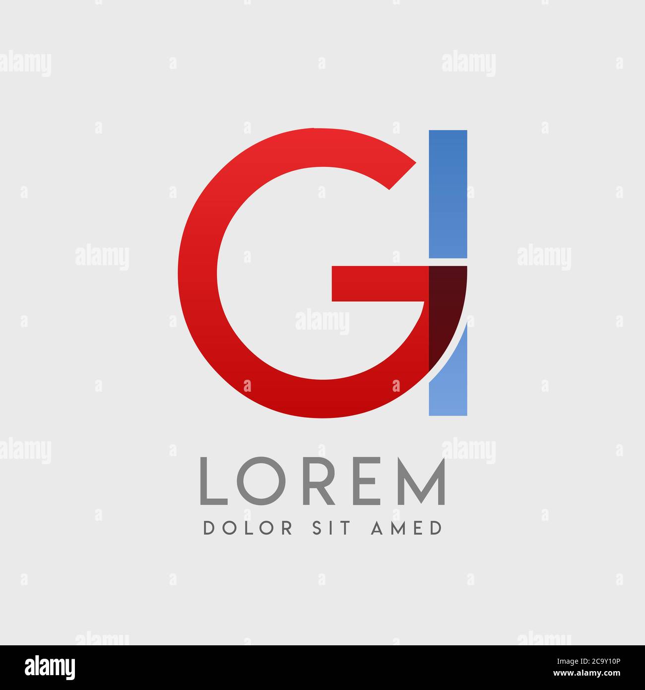 GI logo letters with blue and red gradation Stock Vector Image & Art ...