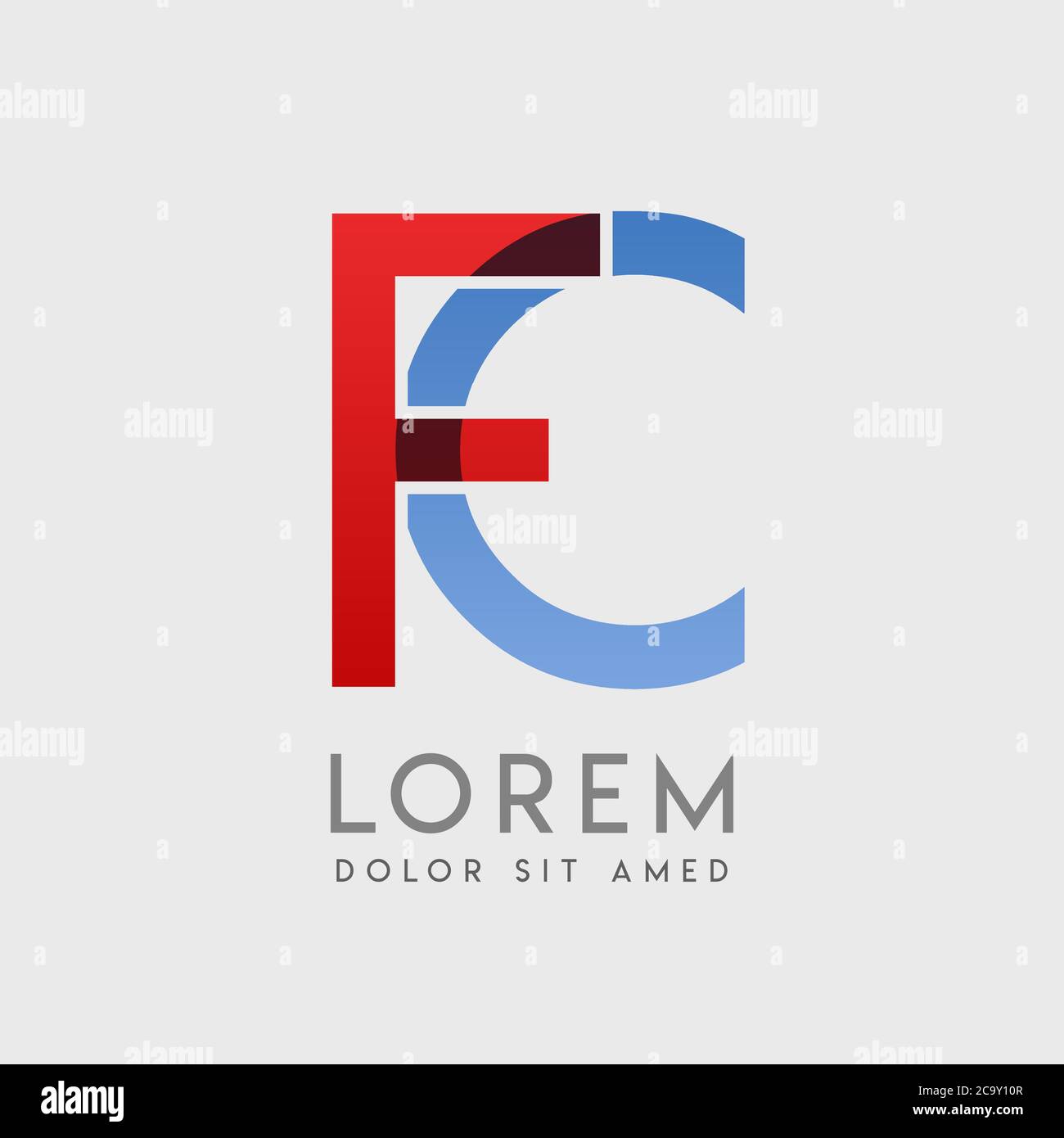FC logo letters with blue and red gradation Stock Vector Image & Art ...