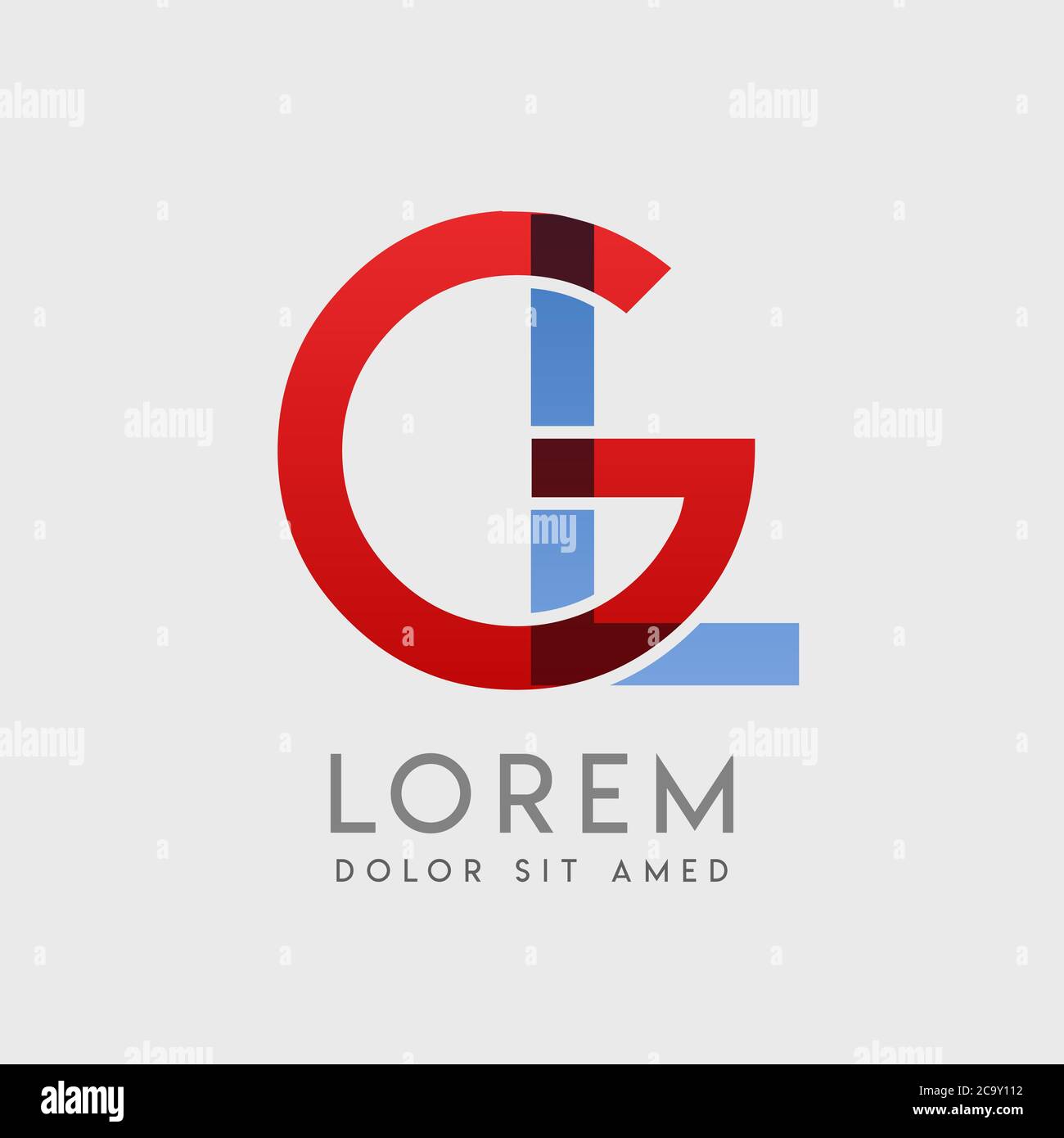 GL logo letters with blue and red gradation Stock Vector Image & Art ...
