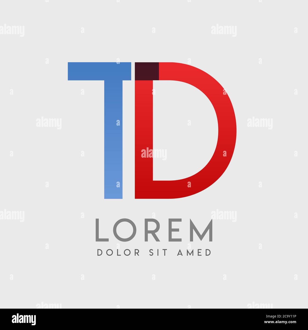 DT logo letters with blue and red gradation Stock Vector Image & Art ...