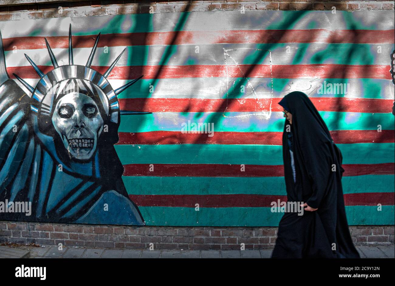 Anti US political grafitti in former US embassy, Tehran, Iran Stock ...