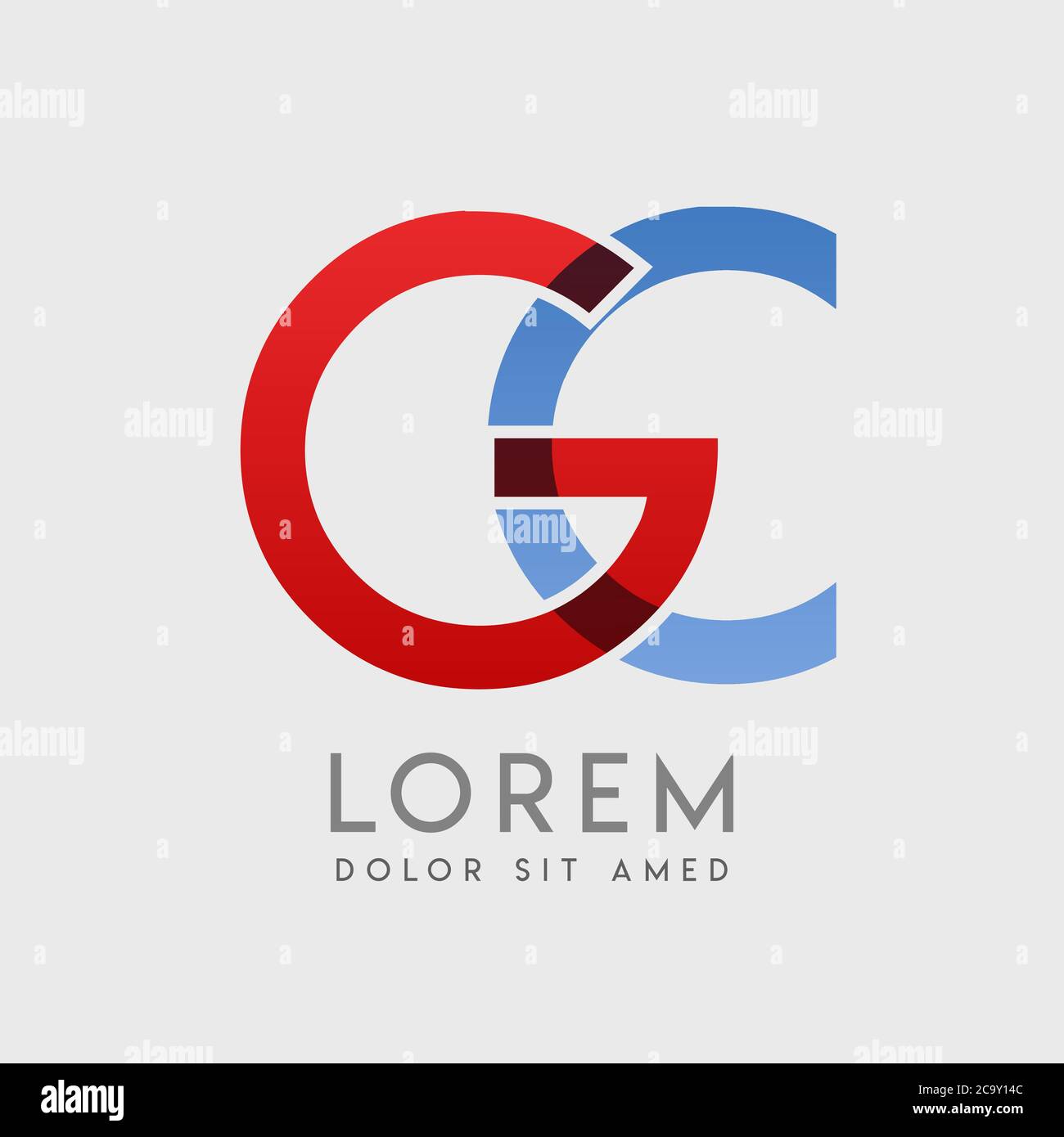 GC logo letters with blue and red gradation Stock Vector Image & Art ...