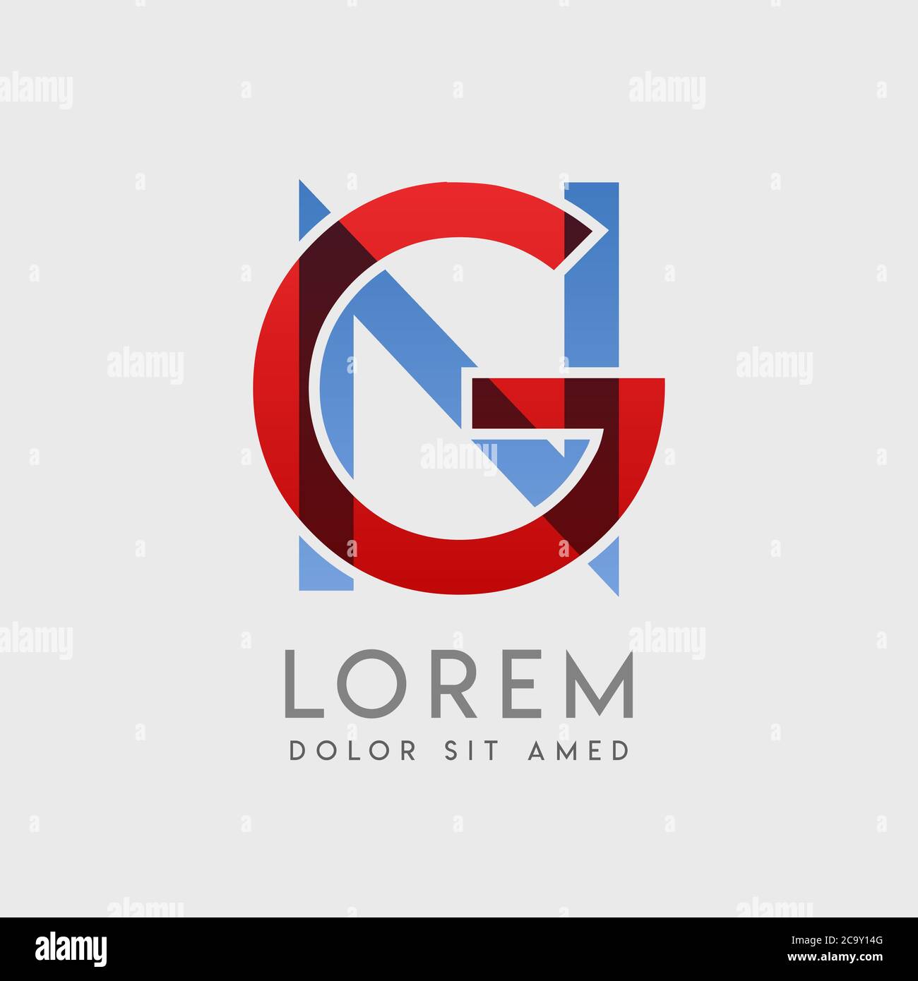 GN logo letters with blue and red gradation Stock Vector Image & Art ...