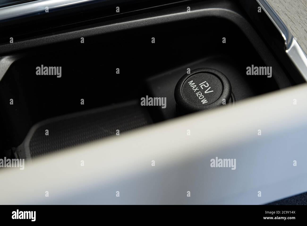 12 volts car lighter outlet socket. Modern car Stock Photo - Alamy