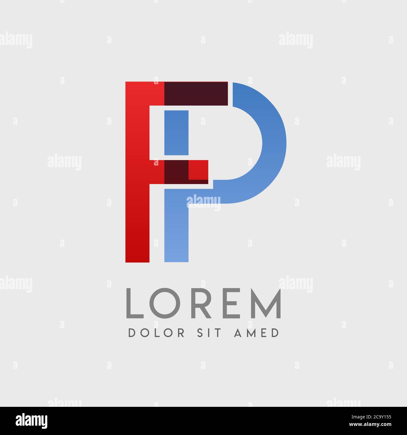 FP logo letters with blue and red gradation Stock Vector Image & Art ...