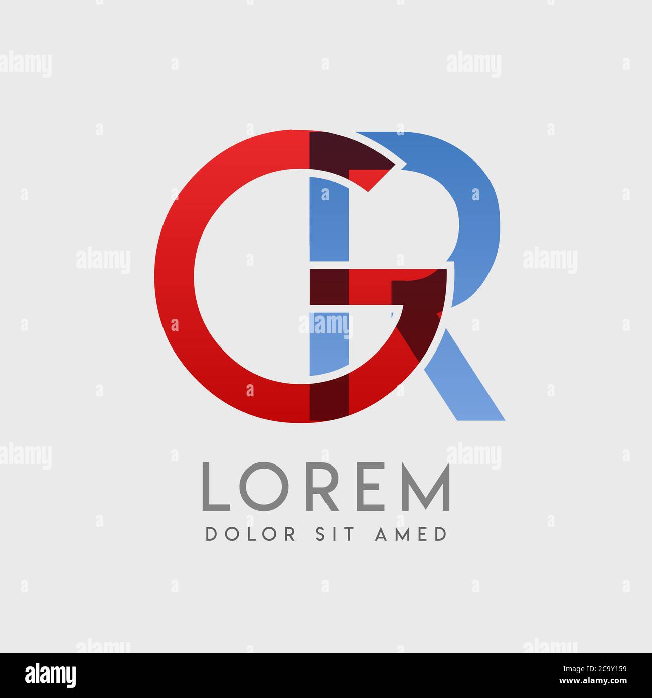 GR logo letters with blue and red gradation Stock Vector Image & Art ...