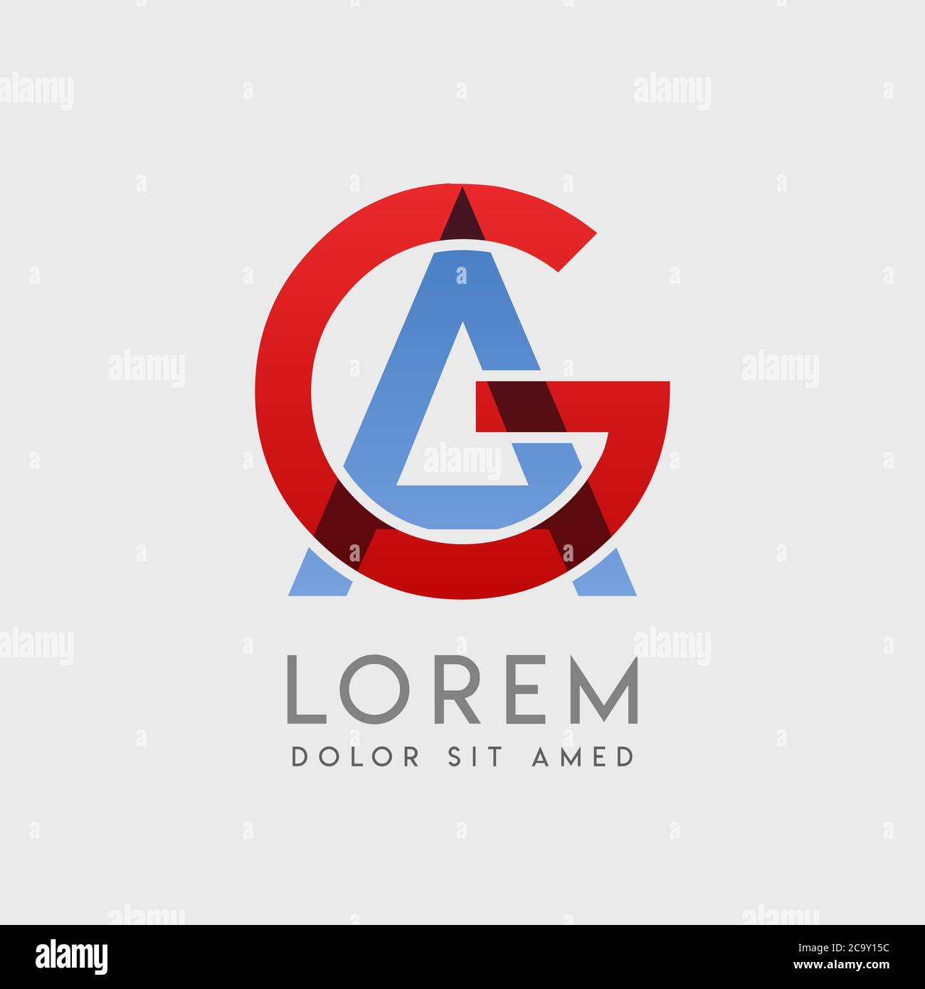 GA logo letters with blue and red gradation Stock Vector Image & Art ...