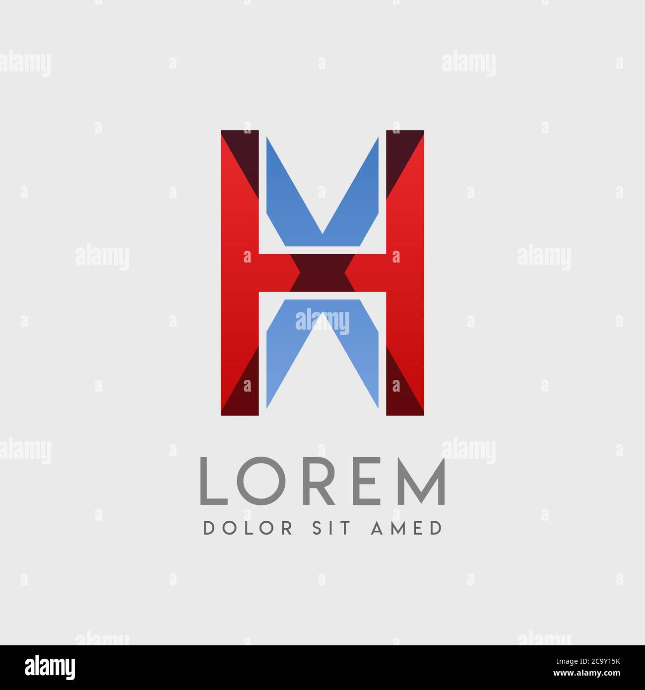 HX logo letters with blue and red gradation Stock Vector Image & Art ...