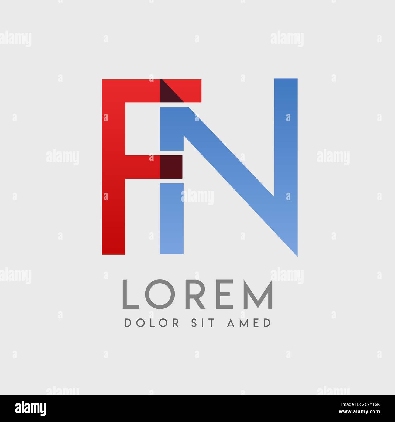 FN logo letters with blue and red gradation Stock Vector Image & Art ...