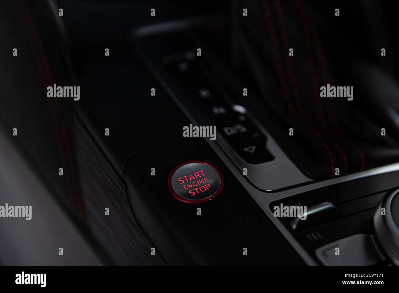 Car start and stop engine button. Modern car Stock Photo - Alamy