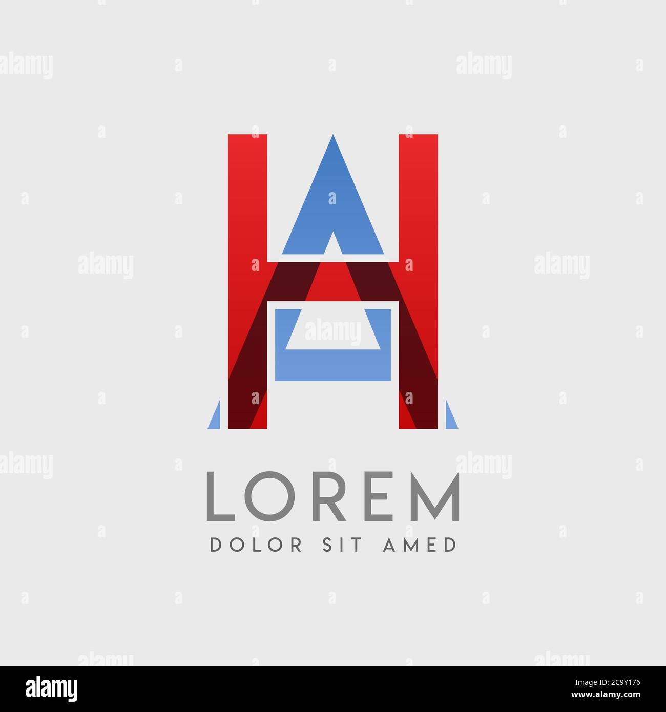 HA logo letters with blue and red gradation Stock Vector Image & Art ...