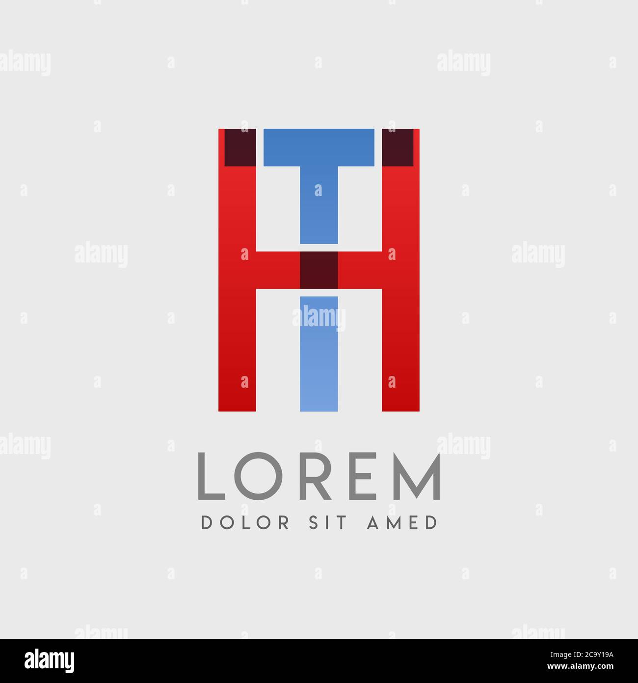 HT logo letters with blue and red gradation Stock Vector Image & Art ...