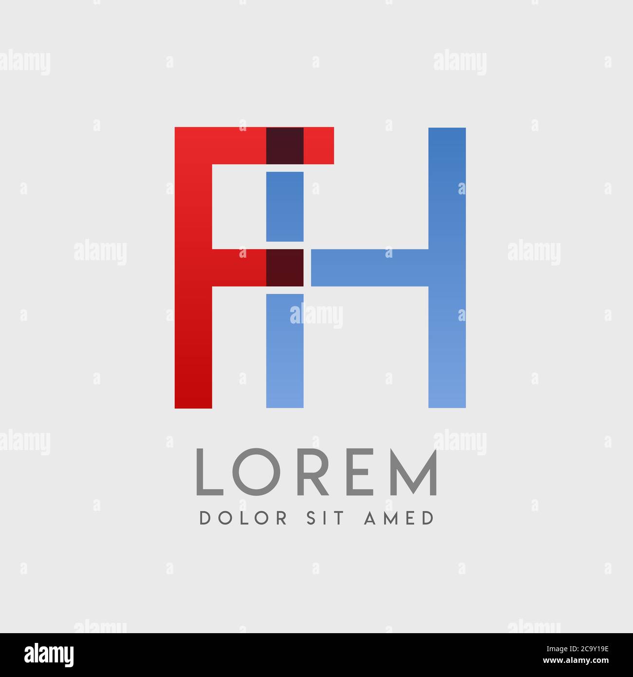 FH logo letters with blue and red gradation Stock Vector Image & Art ...