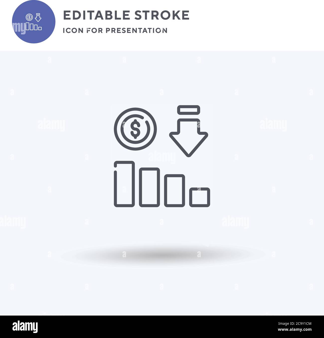 Losses icon vector, filled flat sign, solid pictogram isolated on white ...