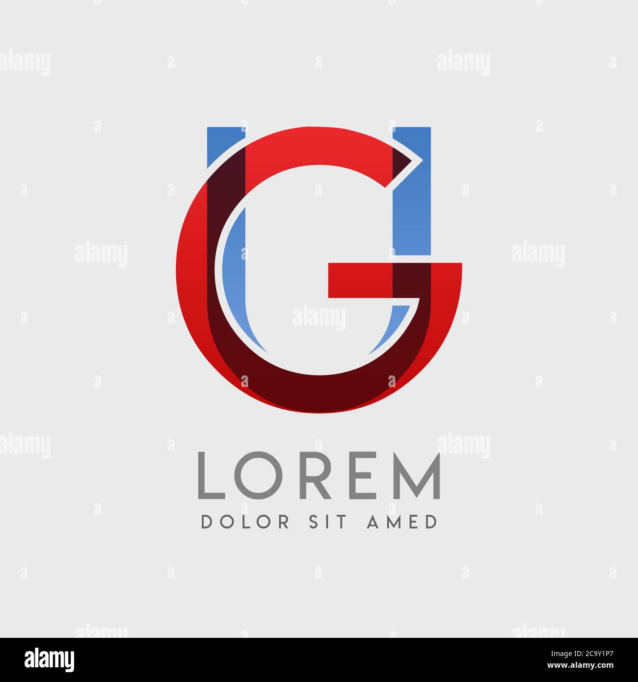 GU logo letters with blue and red gradation Stock Vector Image & Art ...