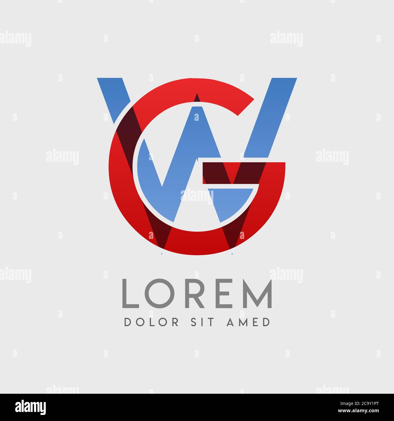 GW logo letters with blue and red gradation Stock Vector Image & Art ...
