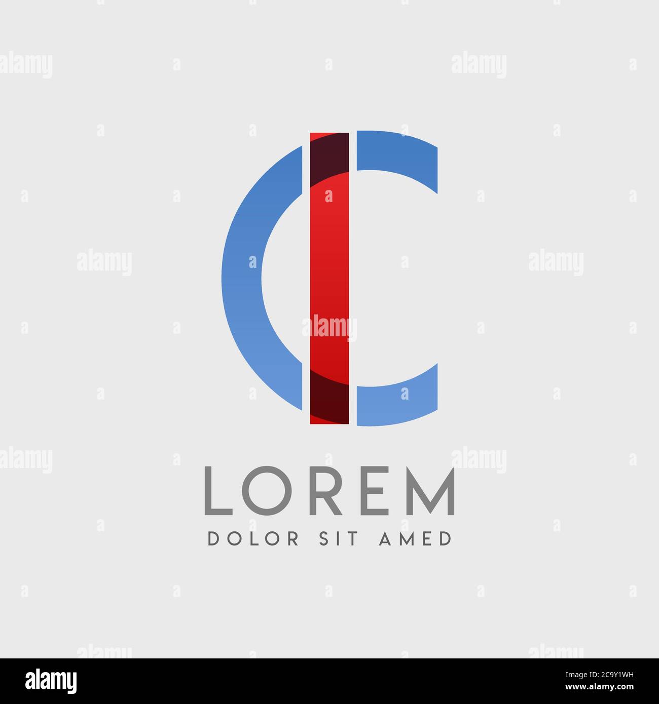 IC logo letters with blue and red gradation Stock Vector Image & Art ...