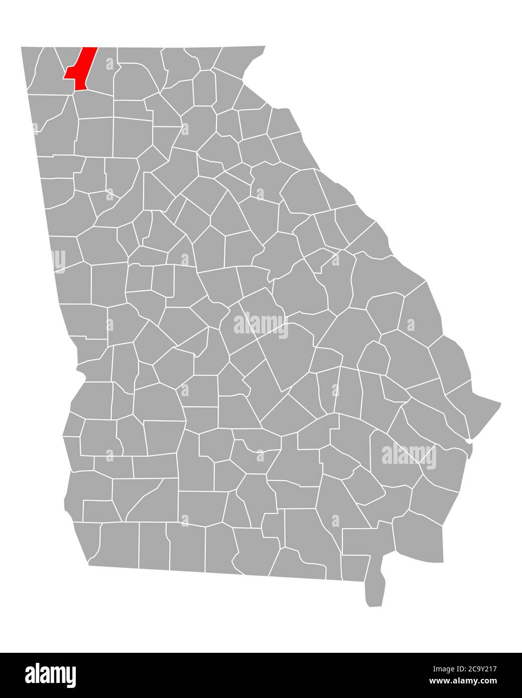 Map of Whitfield in Georgia Stock Photo - Alamy