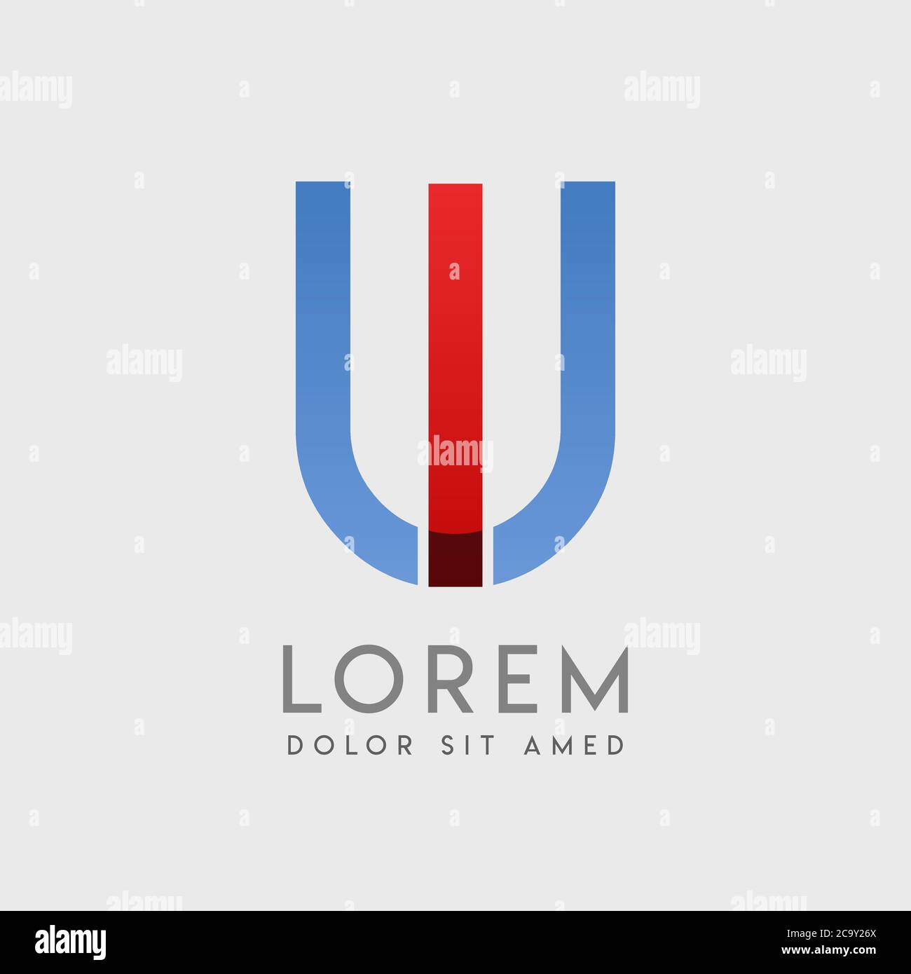 IU logo letters with blue and red gradation Stock Vector Image & Art ...