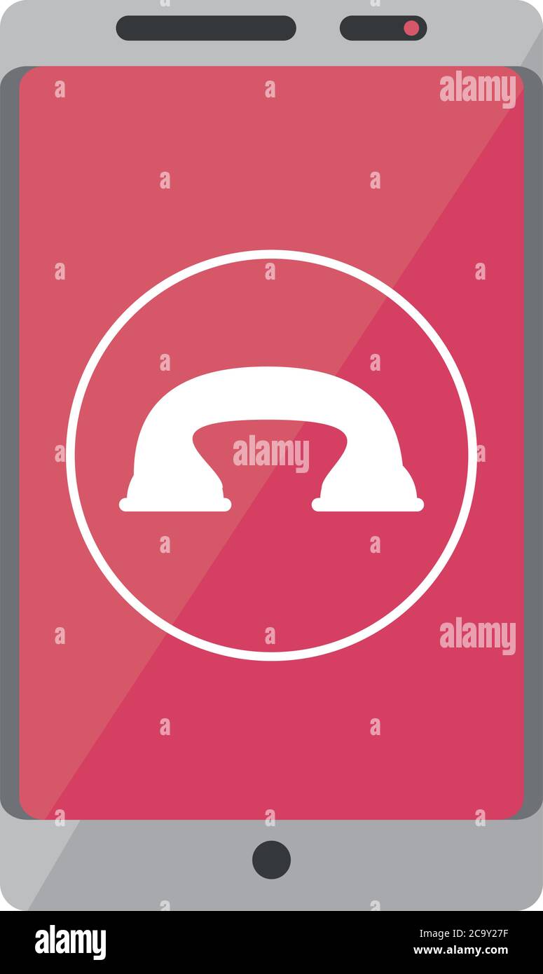 smartphone with call symbol in the screen vector illustration design ...