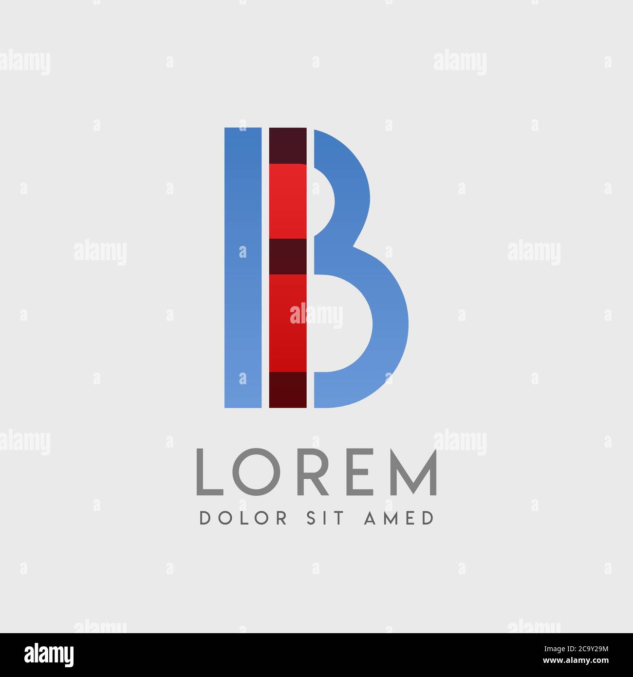 IB logo letters with blue and red gradation Stock Vector Image & Art ...