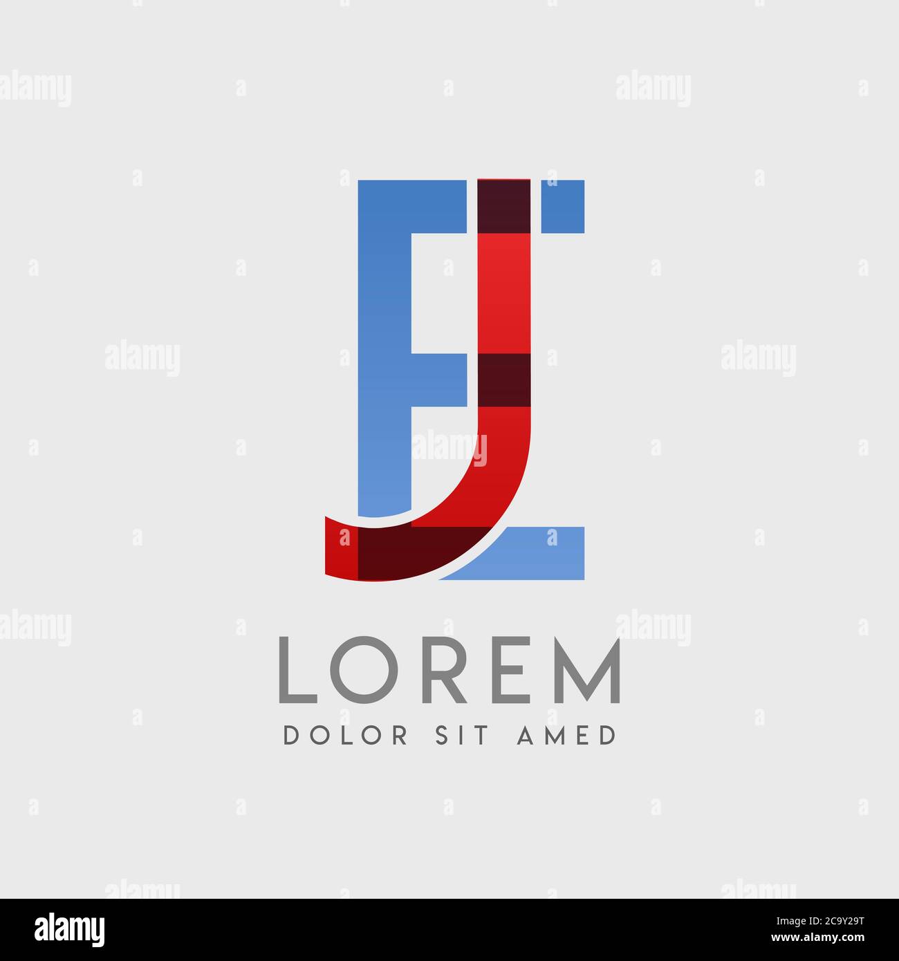 JE logo letters with blue and red gradation Stock Vector Image & Art ...