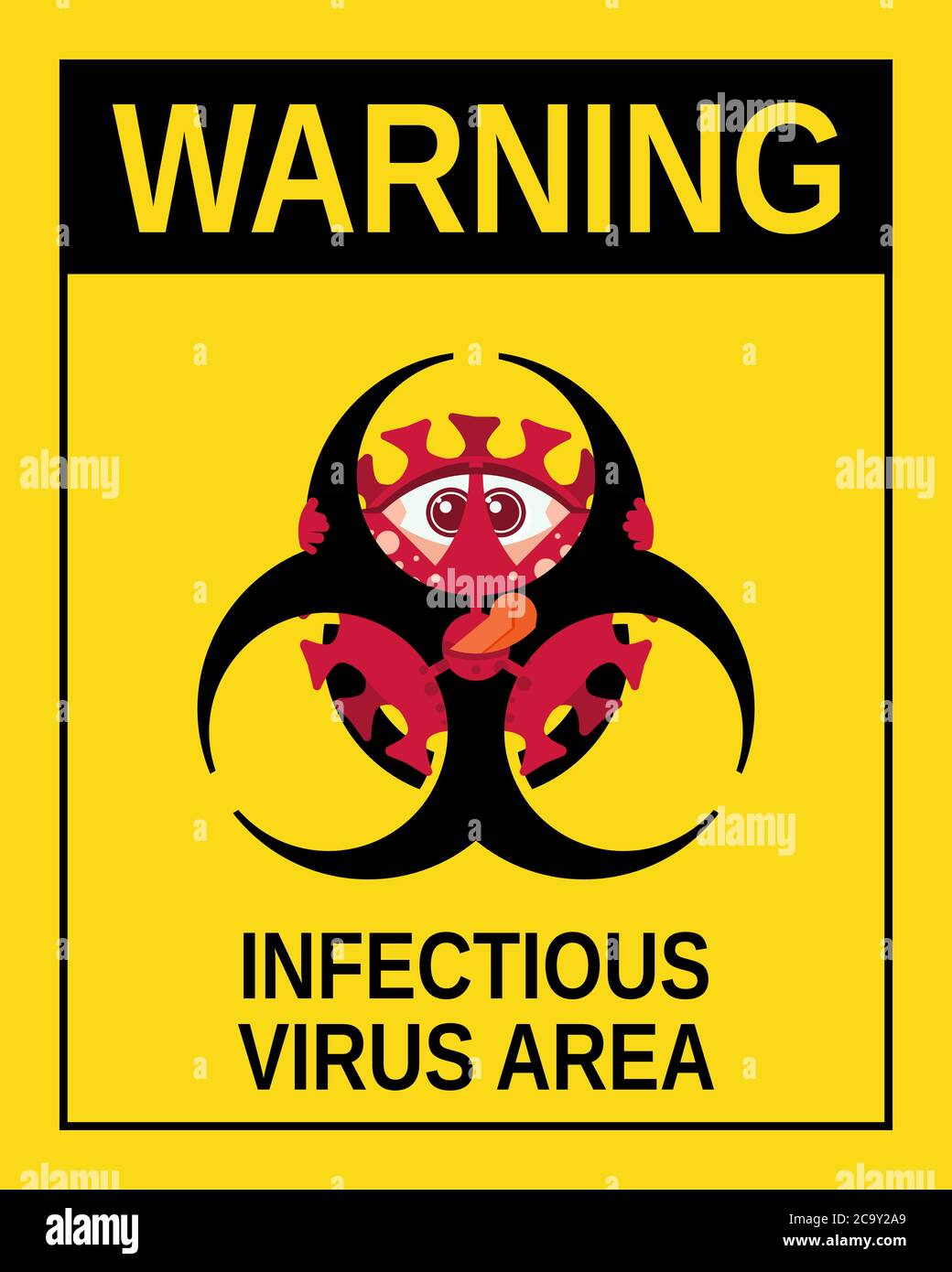 Biohazard symbol occupied by the dangerous cartoon virus Stock Vector ...