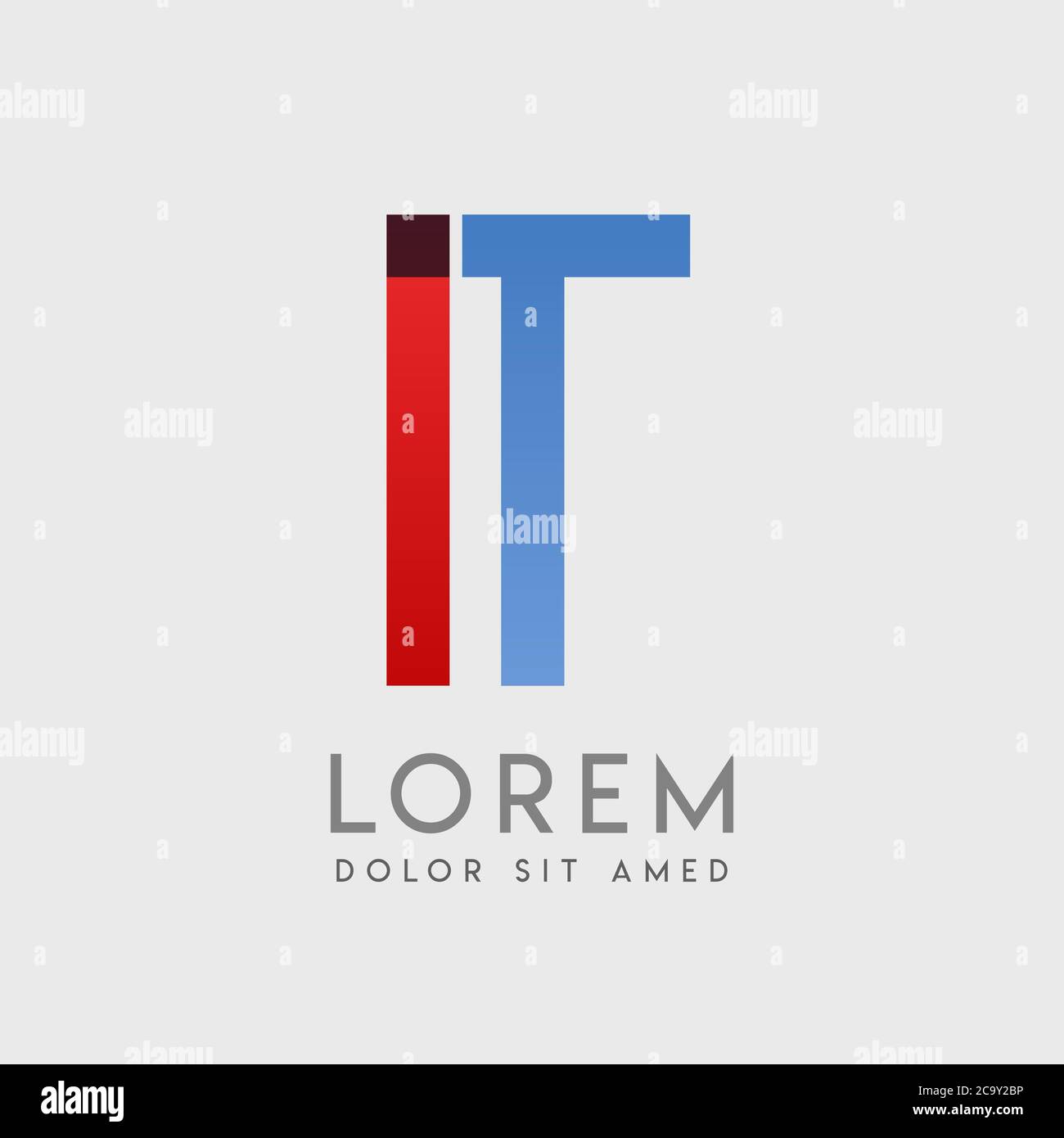 IT logo letters with blue and red gradation Stock Vector Image & Art ...