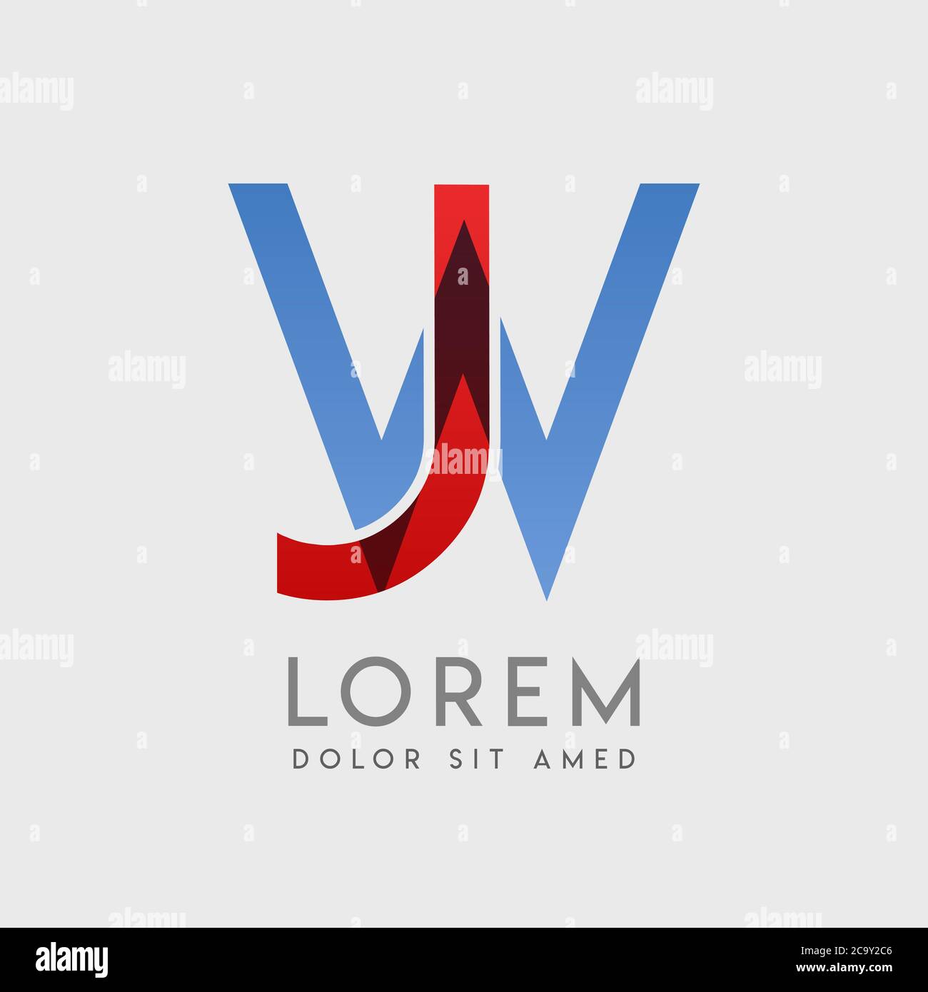 JW logo letters with blue and red gradation Stock Vector Image & Art ...