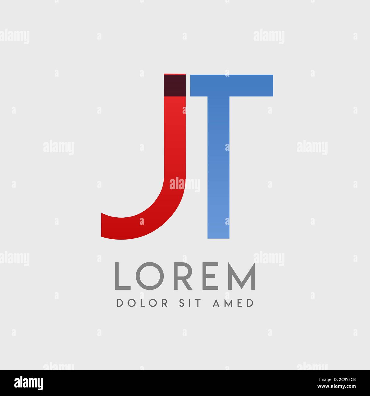 JT logo letters with blue and red gradation Stock Vector Image & Art ...