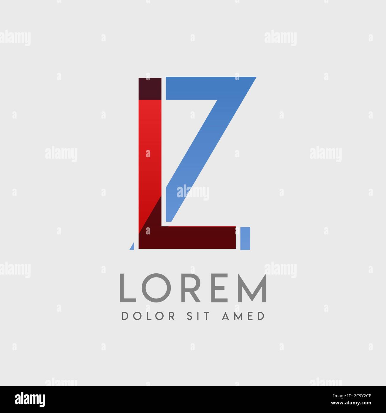 LZ logo letters with blue and red gradation Stock Vector Image & Art ...